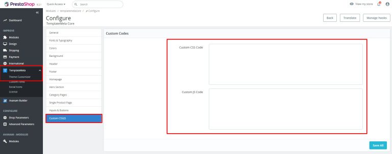 Custom CSS/JS – PrestaShop Documentation – TemplateMela