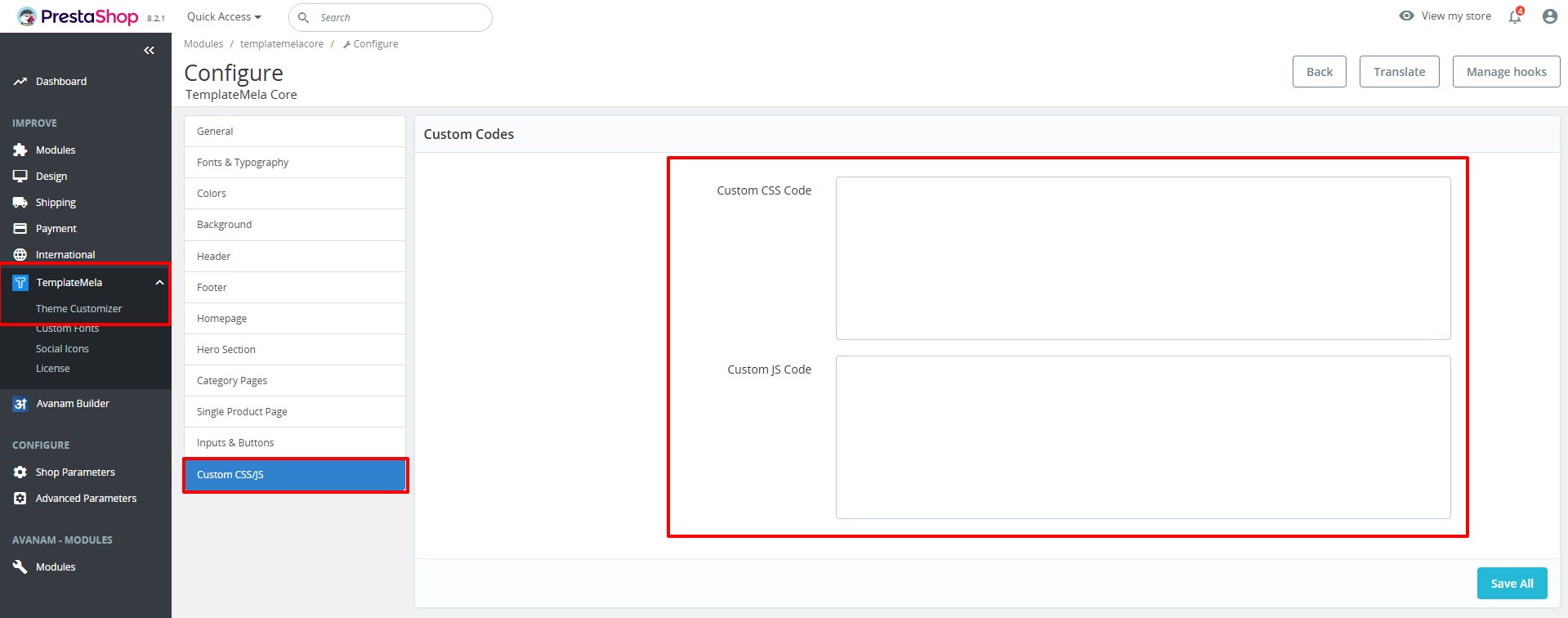 Custom CSS/JS – PrestaShop Documentation – TemplateMela